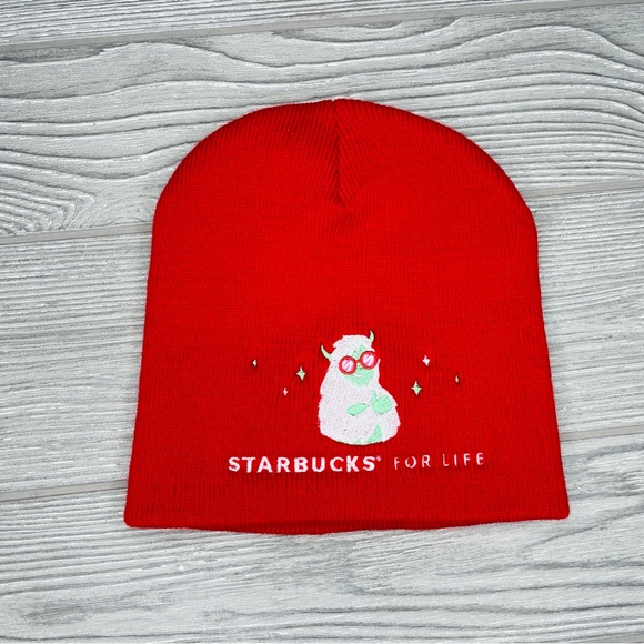 Starbucks | Accessories | Limited Edition Starbucks Red Yarn Hat Beanie ...